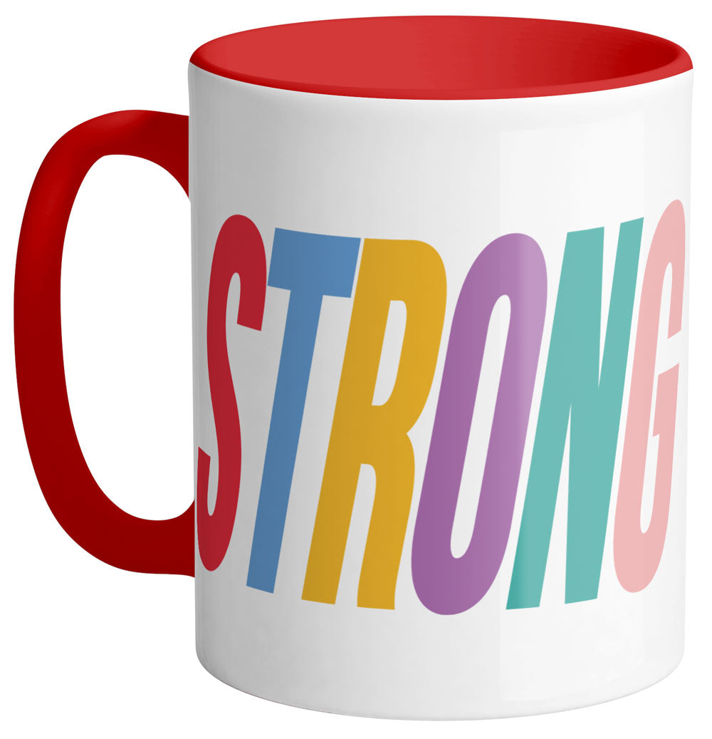 Strong Mug - Empowering Women, Colorful, Rainbow, Trendy Coffee Mugs ...